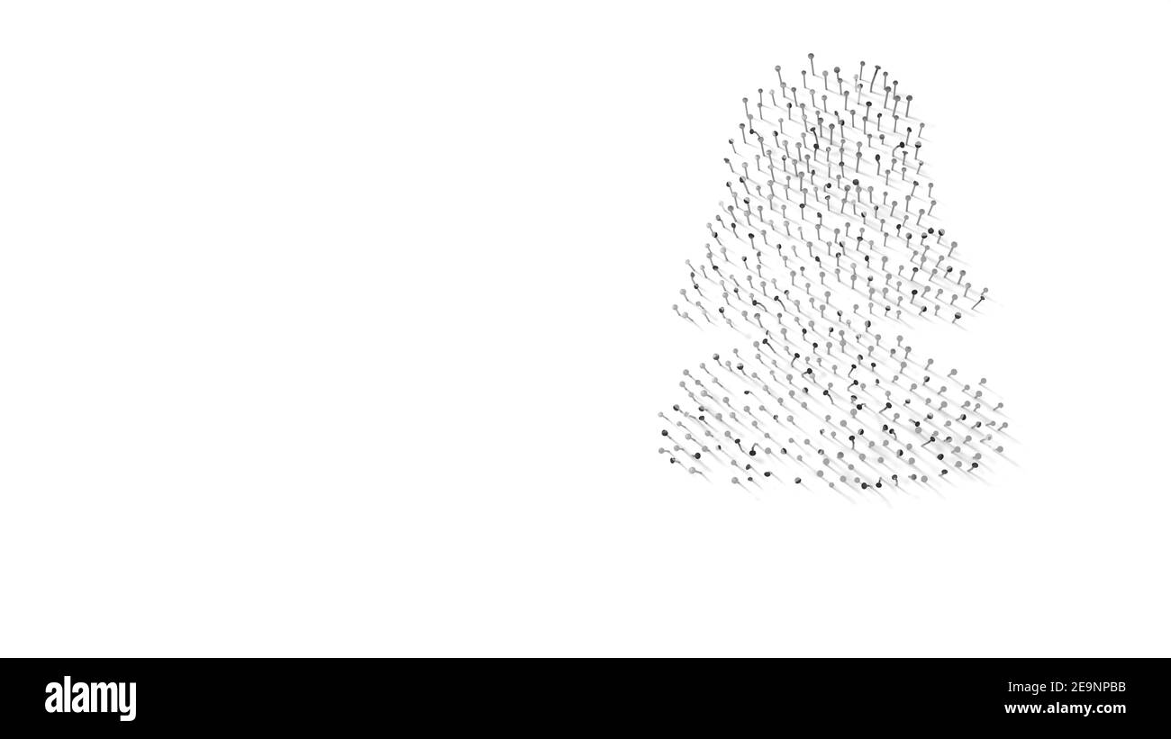 3d Rendering Of Nails In Shape Of Symbol Of Woman User With Shadows