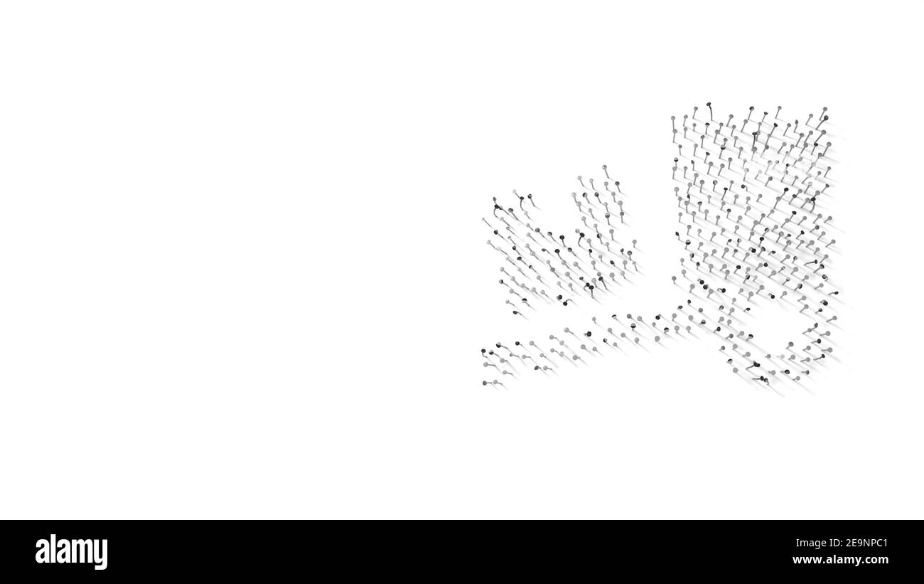 3d Rendering Of Nails In Shape Of Symbol Of Truck Loading With Shadows