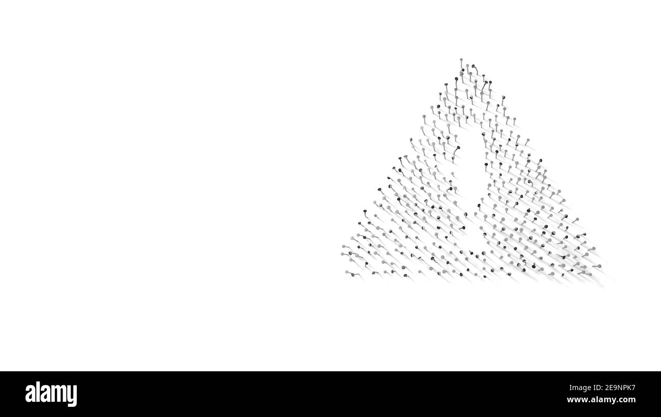 3d Rendering Of Nails In Shape Of Symbol Of Exclamation Sign In