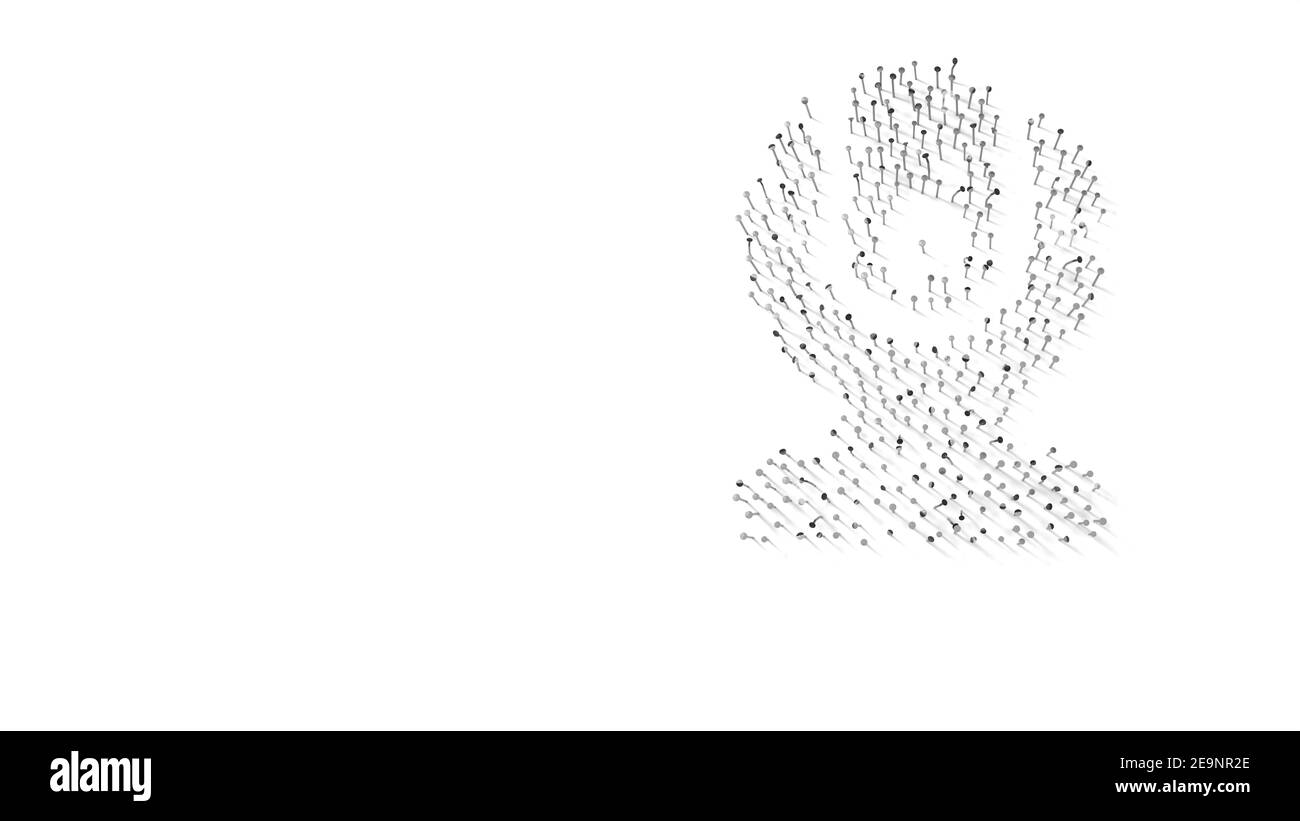 3d Rendering Of Nails In Shape Of Symbol Of Camera Computer For