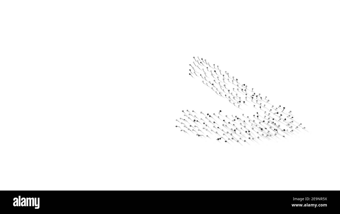 3d rendering of nails in shape of symbol of classic razor with shadows ...