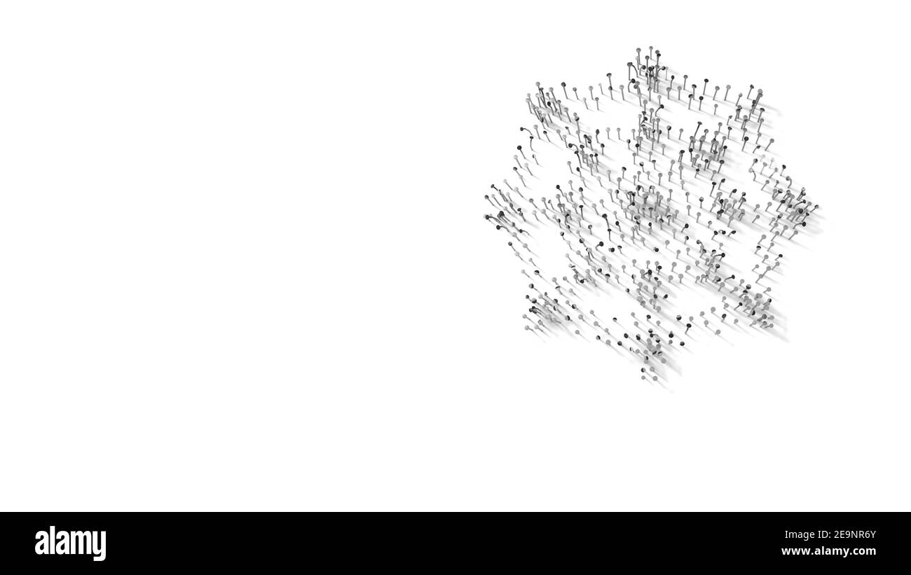 3d rendering of nails in shape of symbol of cobweb without spider with ...