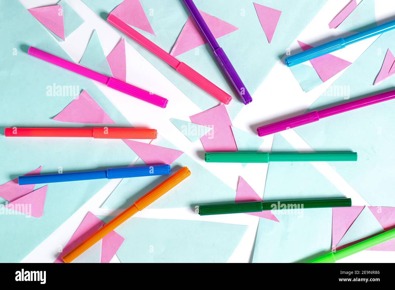 Colorful felt tip pens, art and crafts concept Stock Photo - Alamy