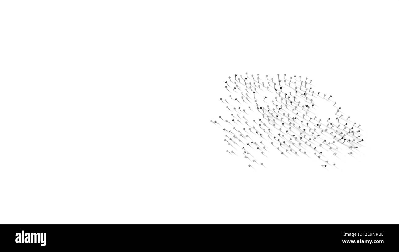 3d Rendering Of Nails In Shape Of Symbol Of Delivery Van From Post With