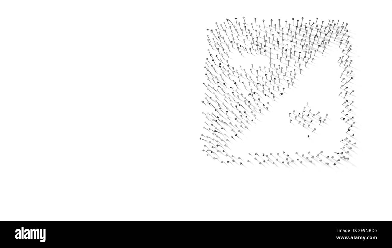 3d Rendering Of Nails In Shape Of Symbol Of Exposure Camera Sign With