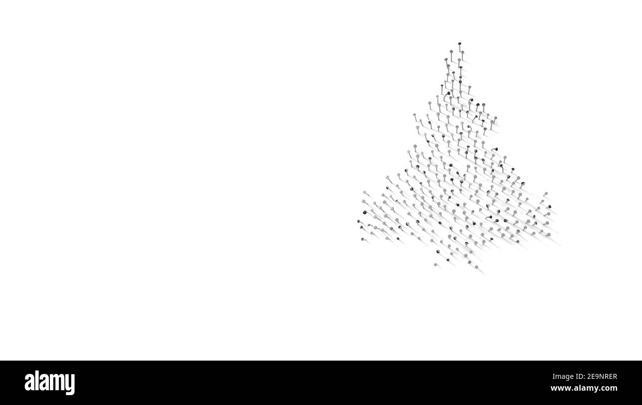 3d rendering of nails in shape of symbol of fighter plane on the sky ...