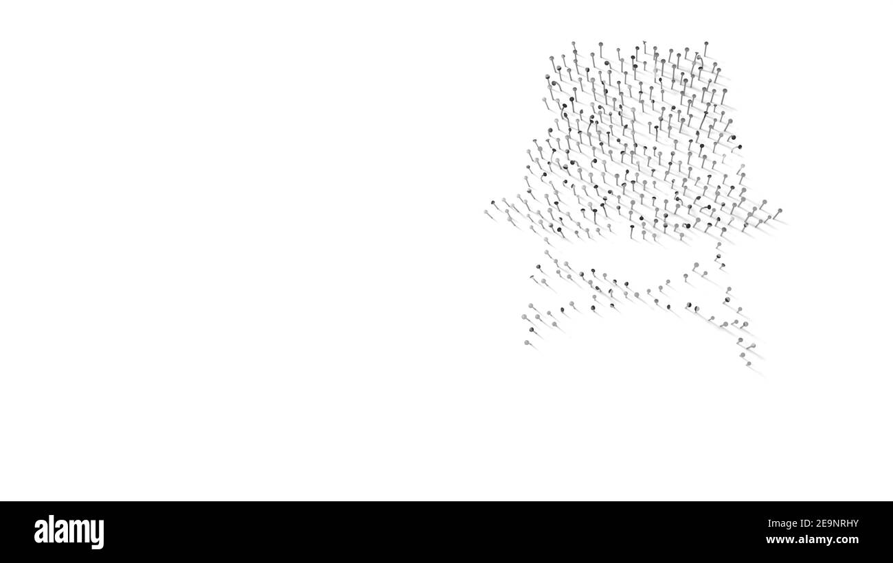 3d rendering of nails in shape of symbol of uncomfortable design chair ...