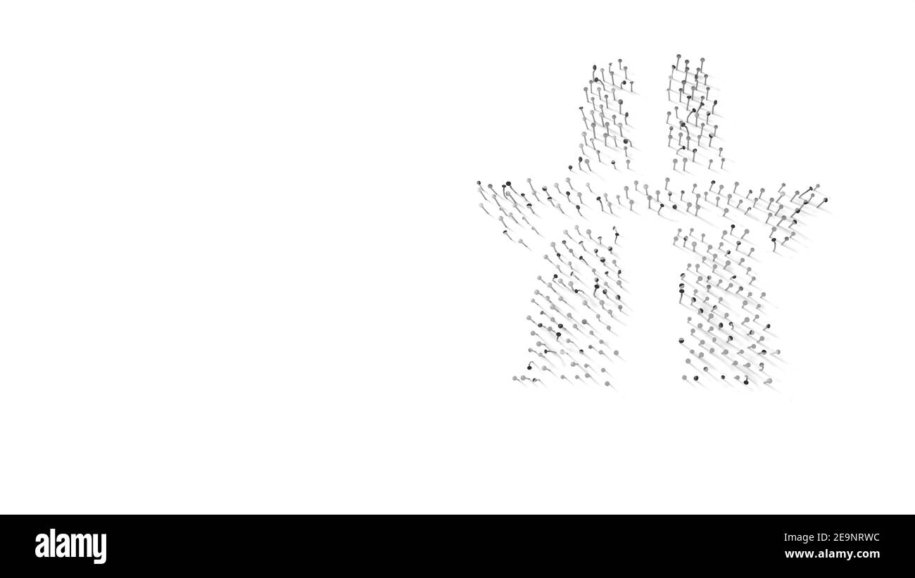 3d Rendering Of Nails In Shape Of Symbol Of Highway In The Traffic With