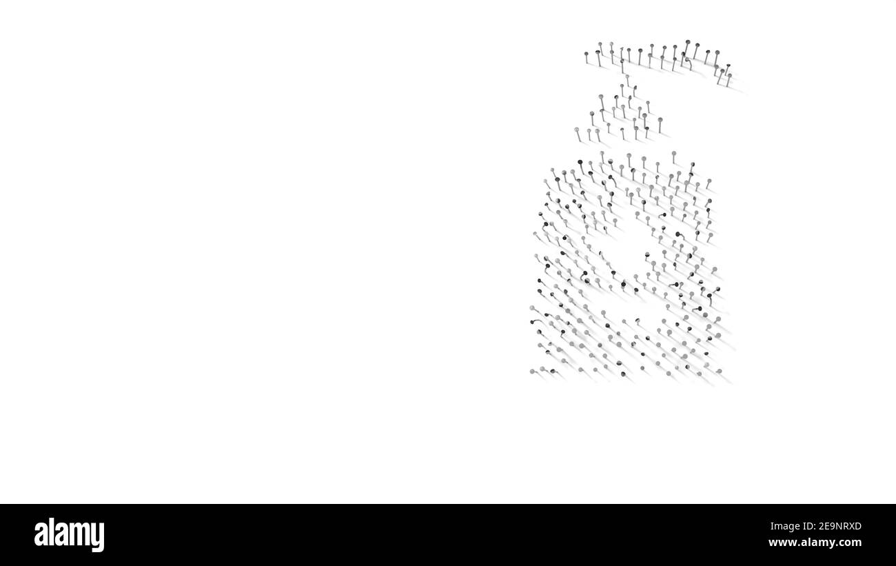 3d rendering of nails in shape of symbol of hygiene hand sanitizer with ...