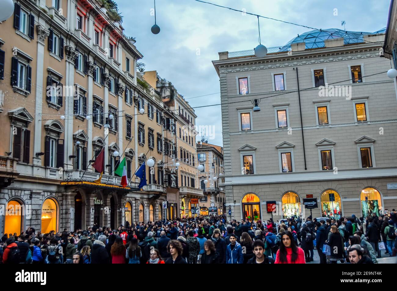 Crowded Spanish Steps at Piazza di Spagna in Rome Italy Europe during ...