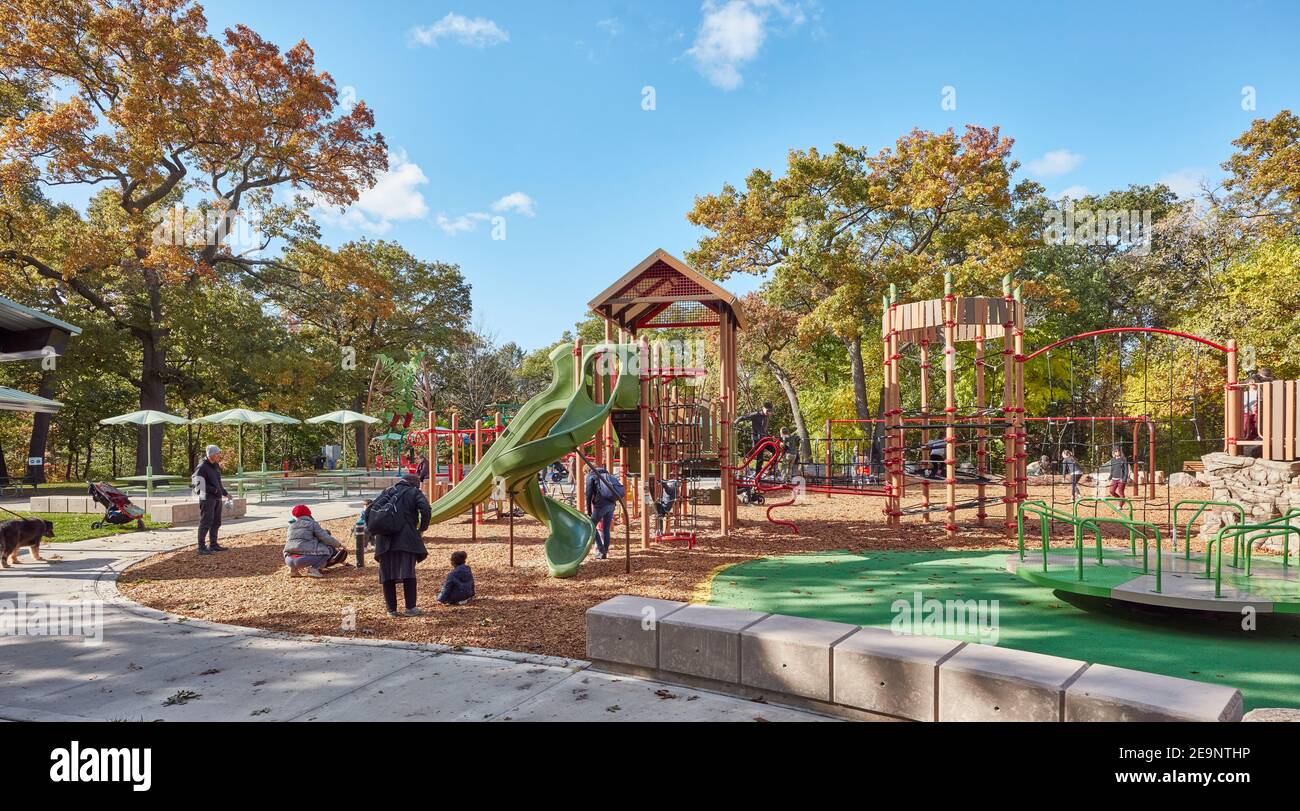 High Park waterplay and childrens playground Stock Photo - Alamy