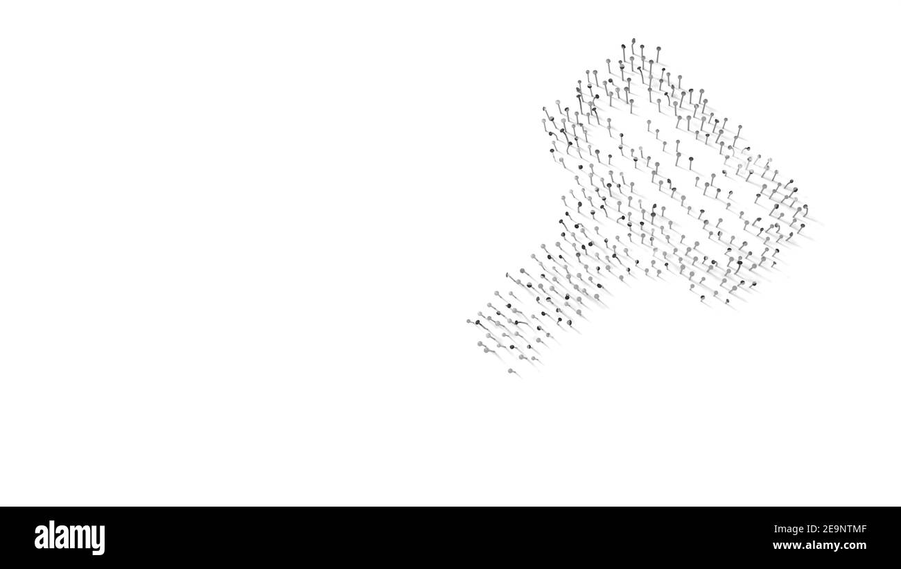 3d rendering of nails in shape of symbol of razor blade head for ...