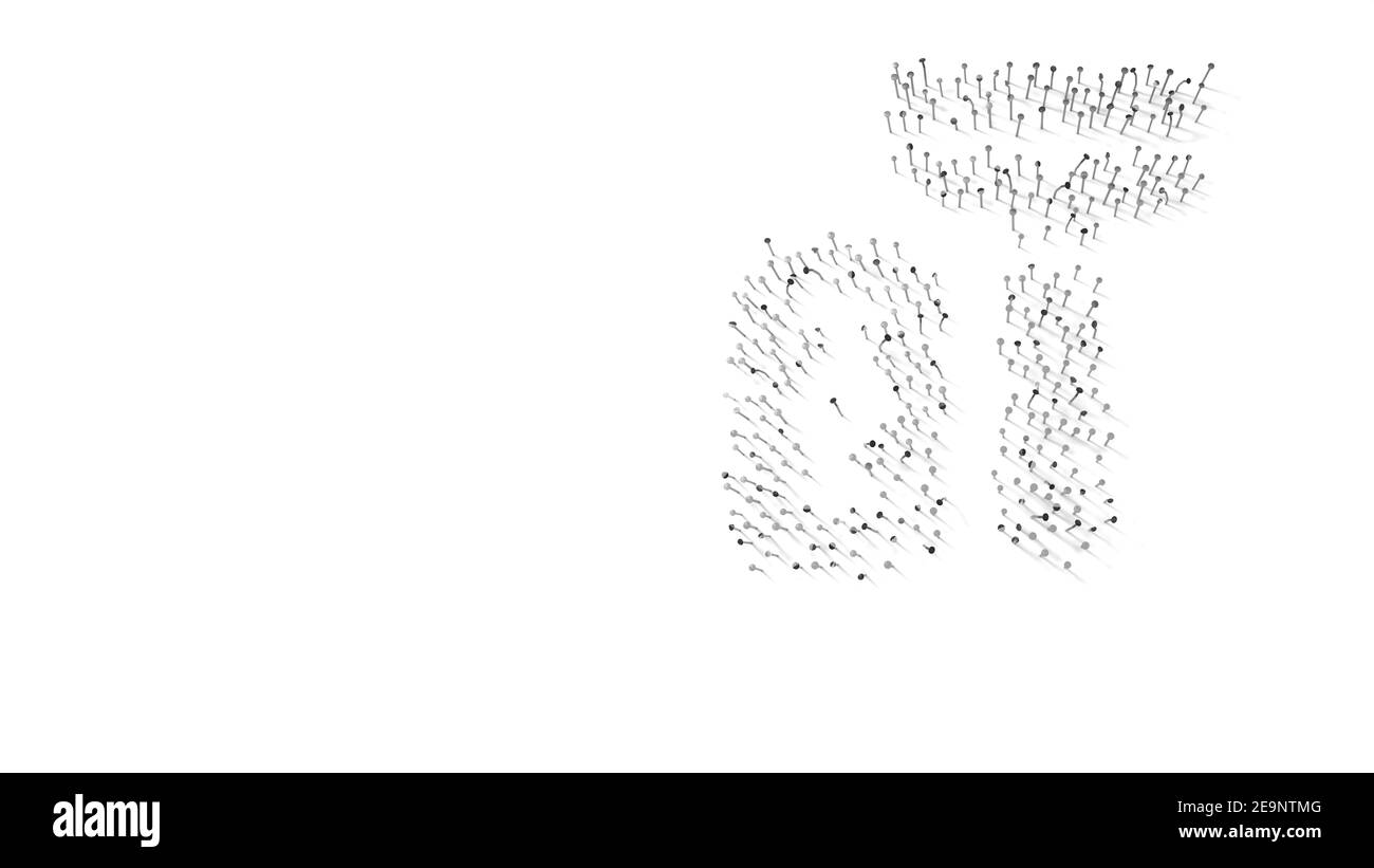 3d rendering of nails in shape of symbol of razor blade for shaving and ...