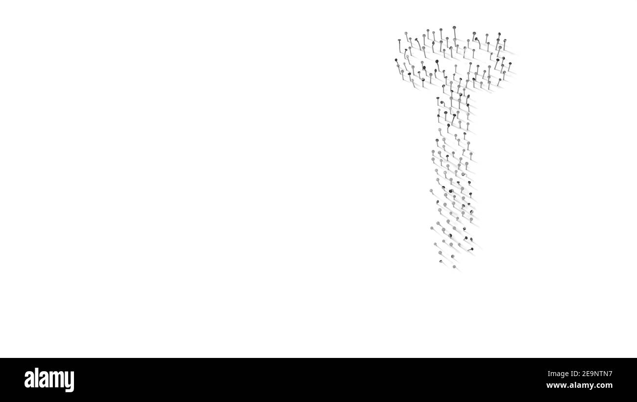 3d rendering of nails in shape of symbol of razor blade for shaving ...