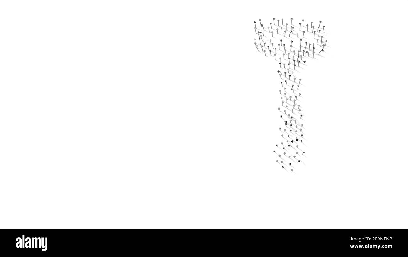 3d rendering of nails in shape of symbol of razor blade for shaving ...