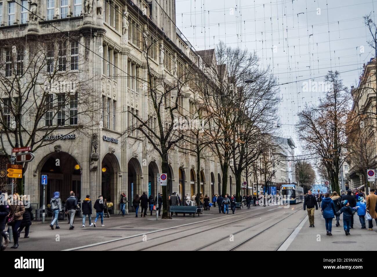 Busy and crowded streets of Zurich Switzerland Europe Stock Photo - Alamy