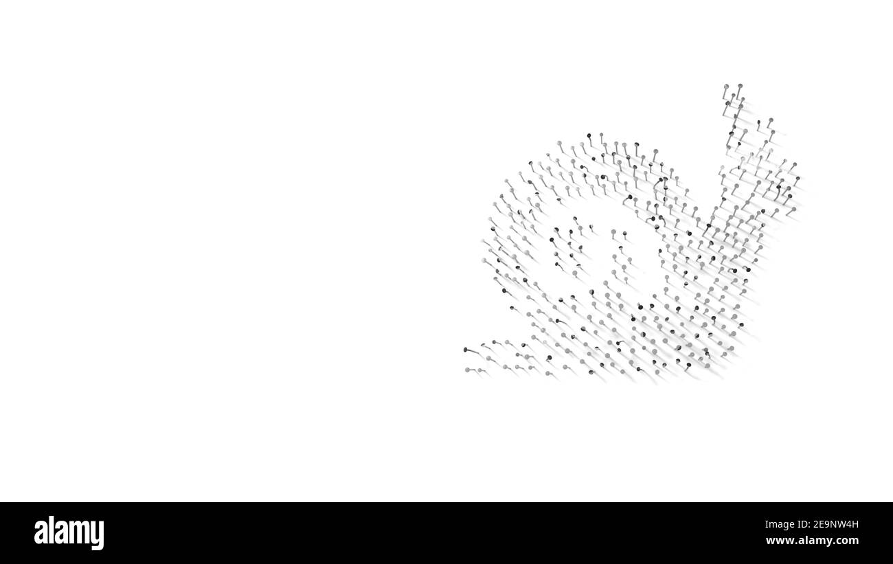 3d rendering of nails in shape of symbol of snail with shell from ...