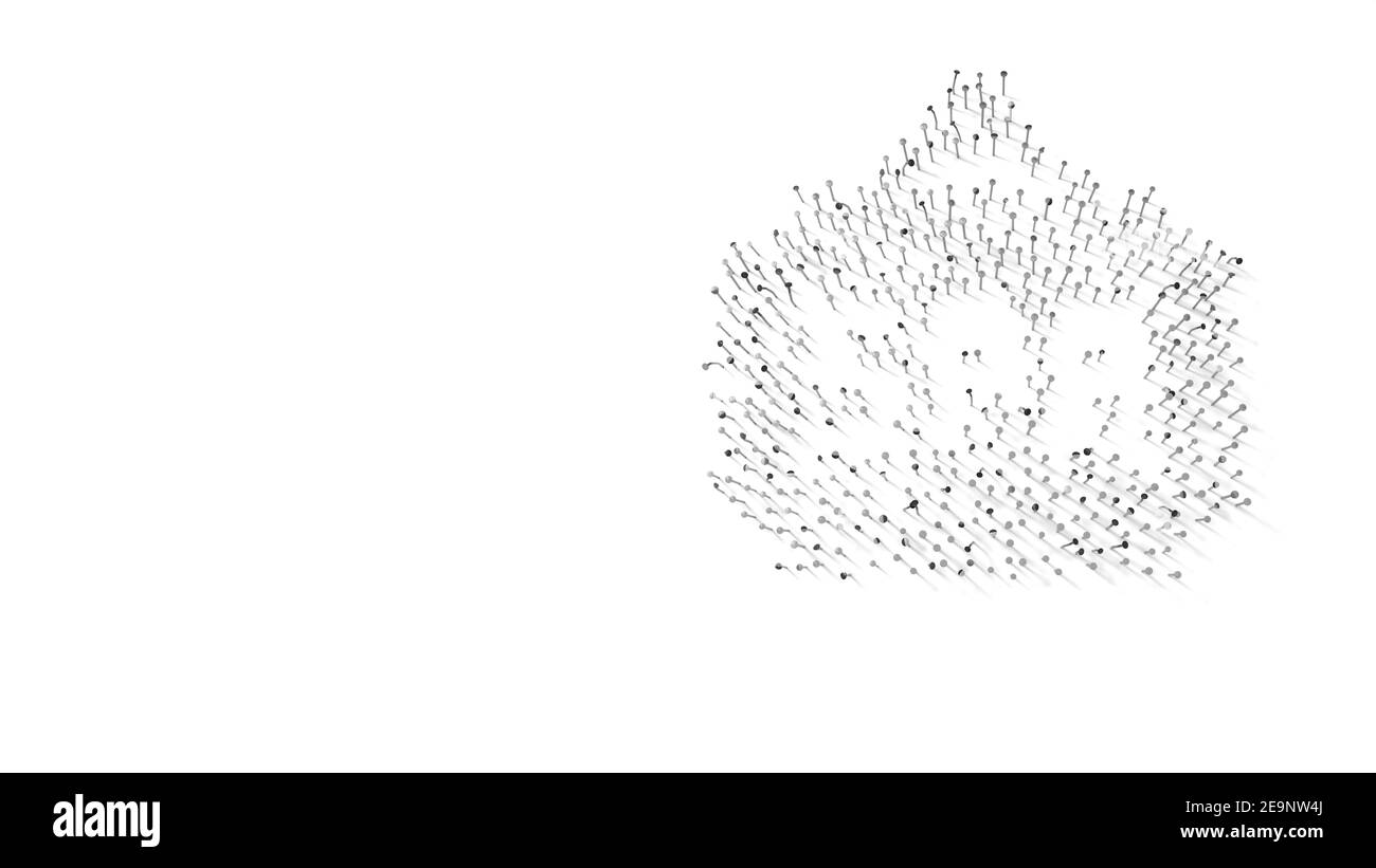 3d Rendering Of Nails In Shape Of Symbol Of Spa Label Text With Shadows