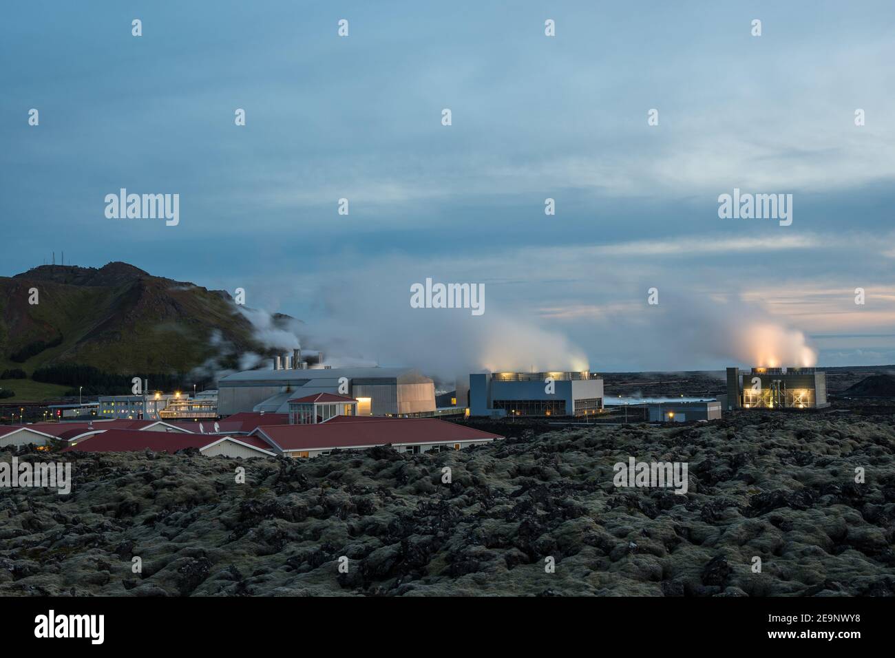 The geothermal power station of Svartsengi on the Reykjanes Peninsula ...