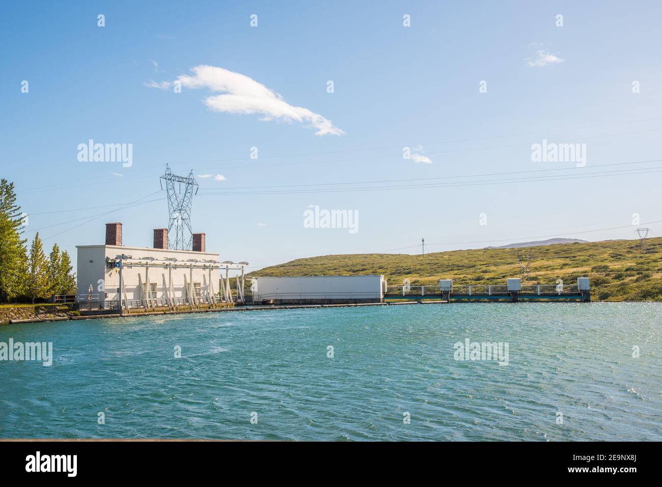 Irafoss hydroelectric power plant in river Sogid in south Iceland Stock ...