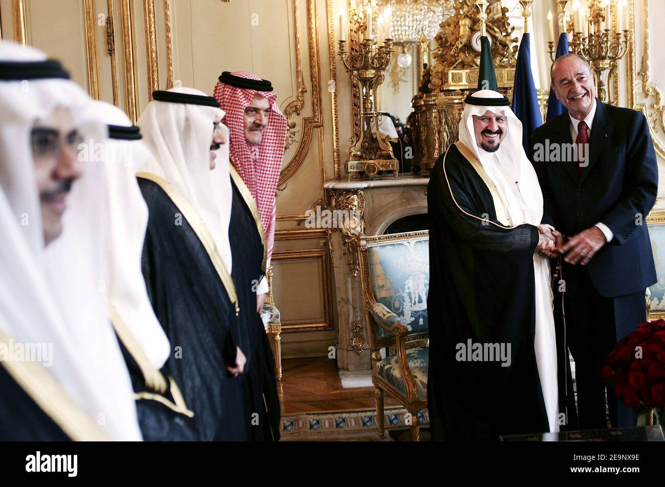 French president Jacques Chirac receives Saudi Crown Prince Sultan Bin ...