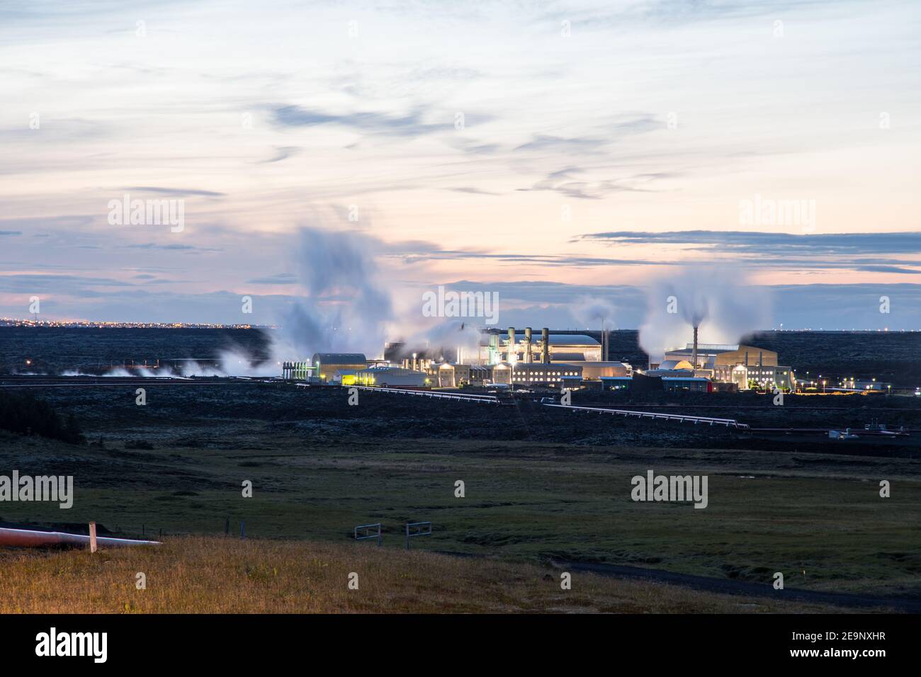 The geothermal power station of Svartsengi on the Reykjanes Peninsula ...