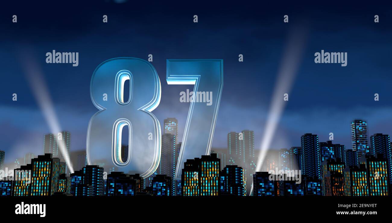 3d number 87 hi-res stock photography and images - Alamy