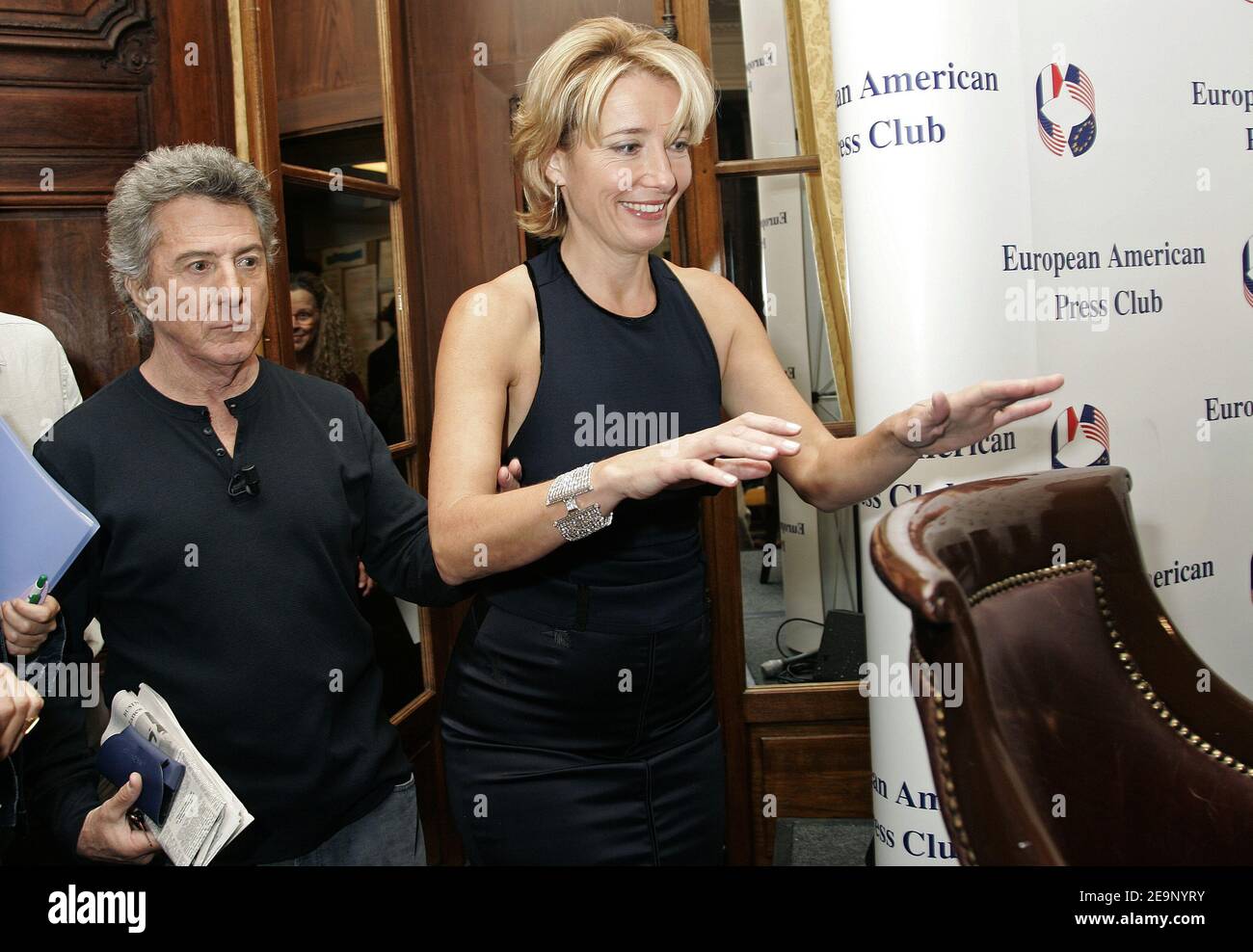 US actors Dustin Hoffman and Emma Thompson arrive at a photocall for ...