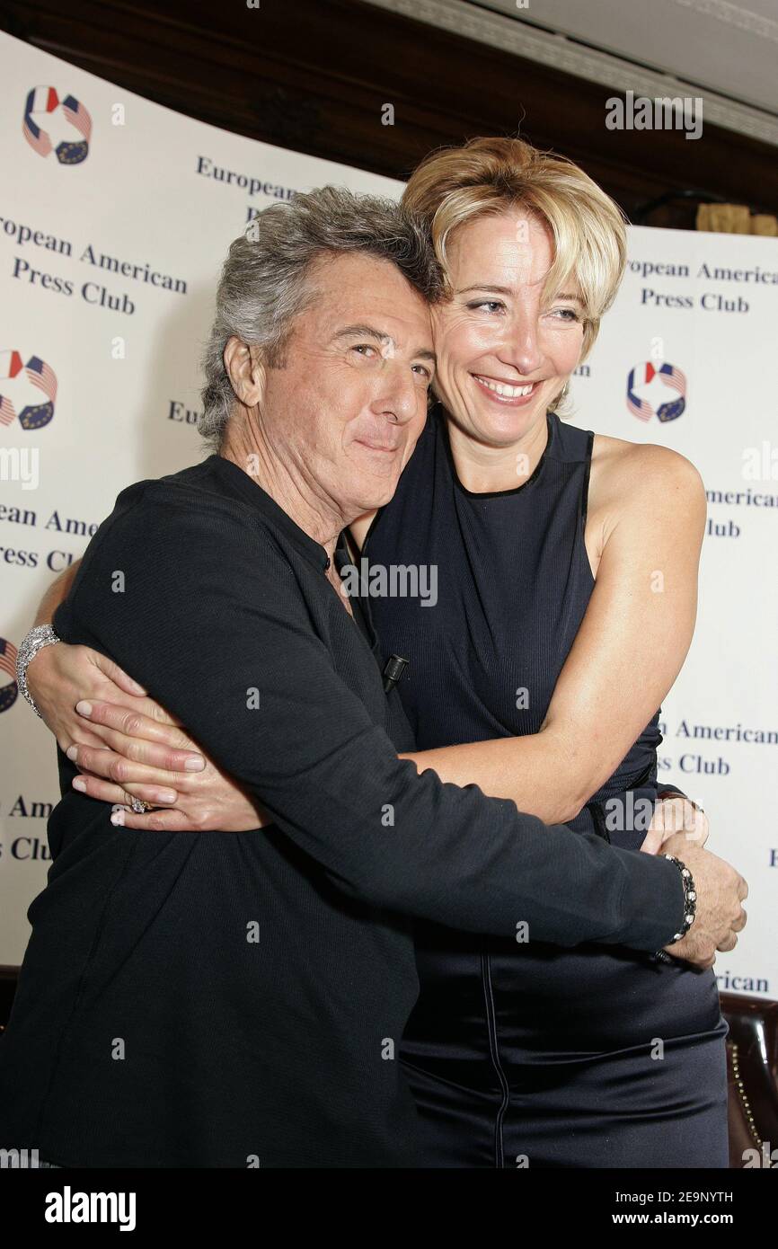 US actors Dustin Hoffman and Emma Thompson pose at a photocall for ...