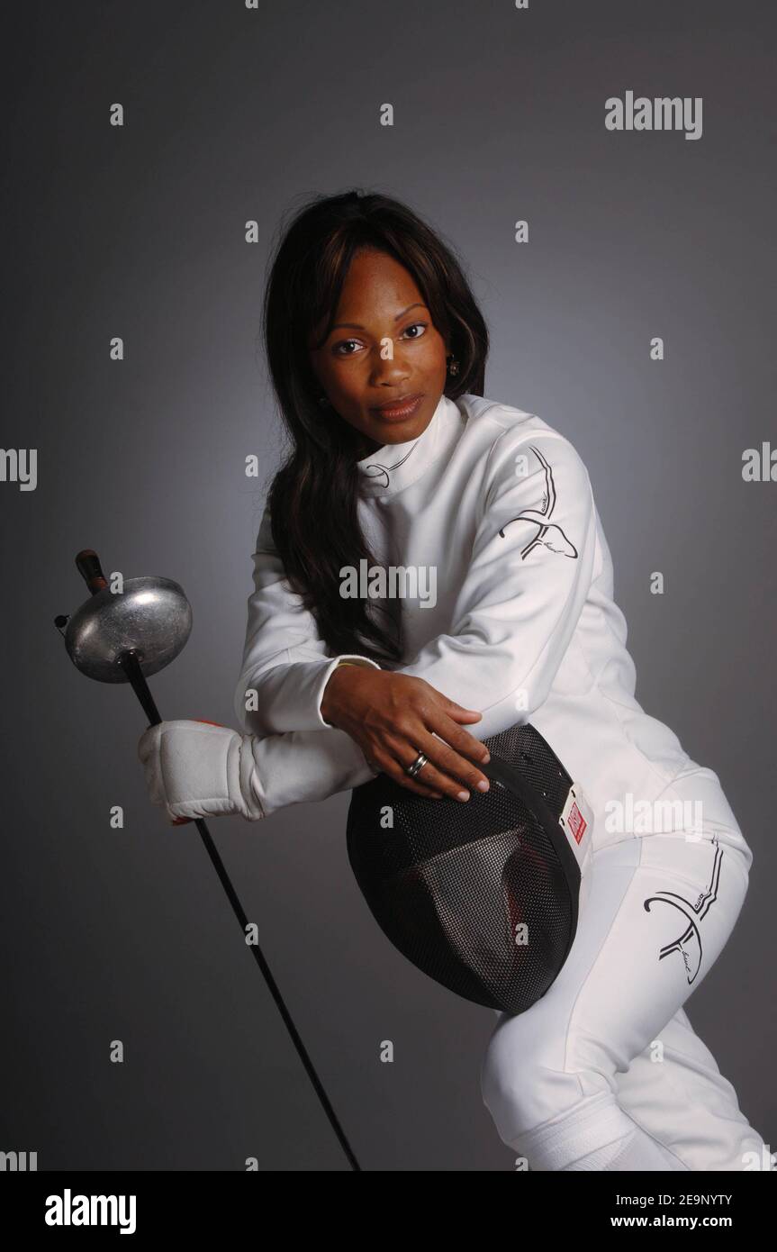 EXCLUSIVE. NO TABLOID-France's fencer Laura Flessel-Colovic poses ...