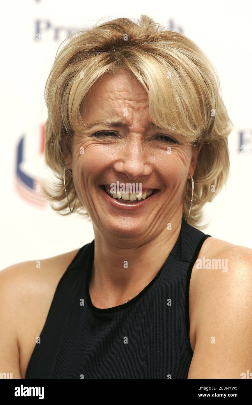 US actress Emma Thompson poses at a photocall for her upcoming movie ...