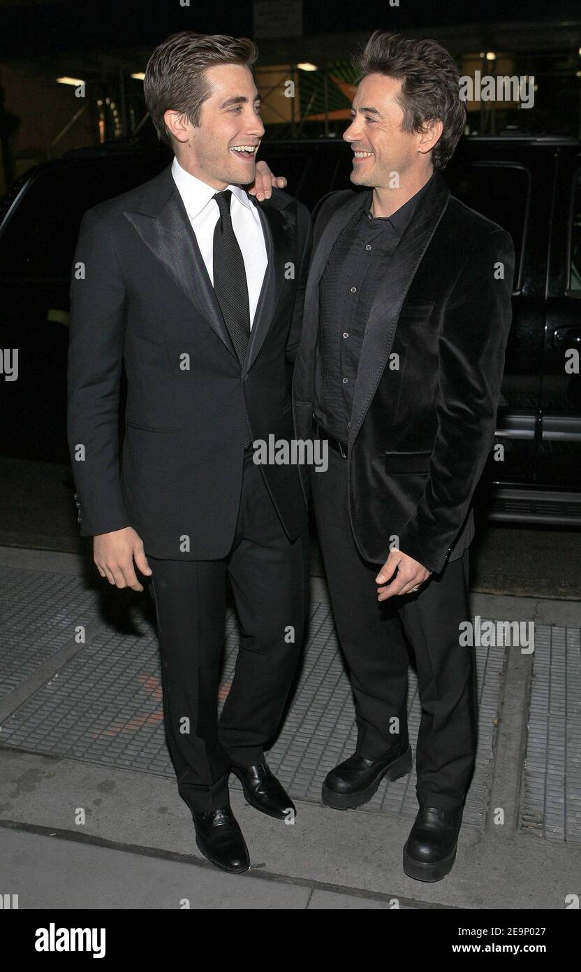 Jake Gyllenhaal and Robert Downey, Jr. arrive at the Americans for the ...