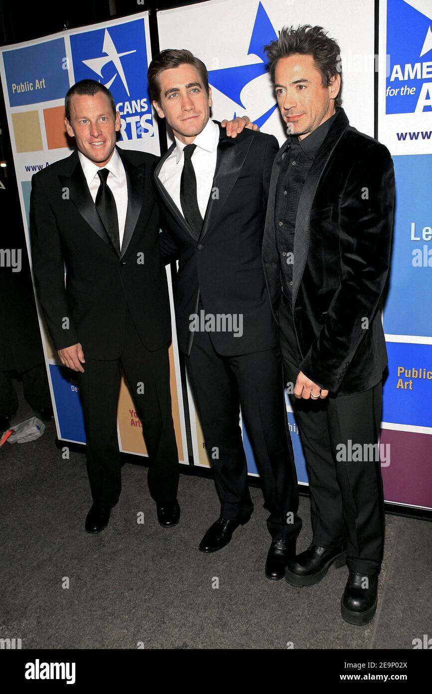 Lance Armstrong, Jake Gyllenhaal and Robert Downey, Jr. arrive at the ...