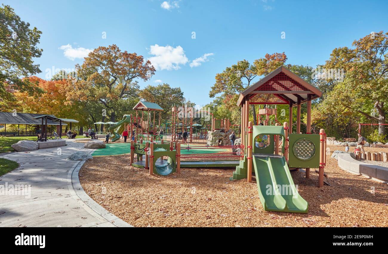 High Park waterplay and childrens playground Stock Photo - Alamy