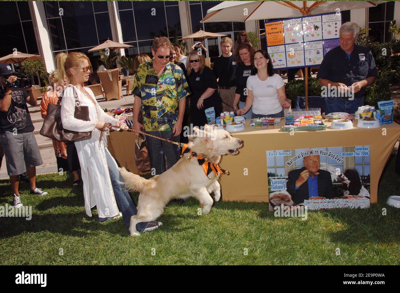 Nicolette Sheridan and her dog Oliver attend the kick off party for ...