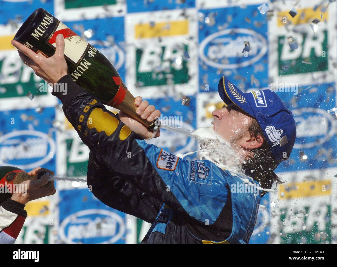 Spain's Formula One world champion Fernando Alonso celebrates his ...