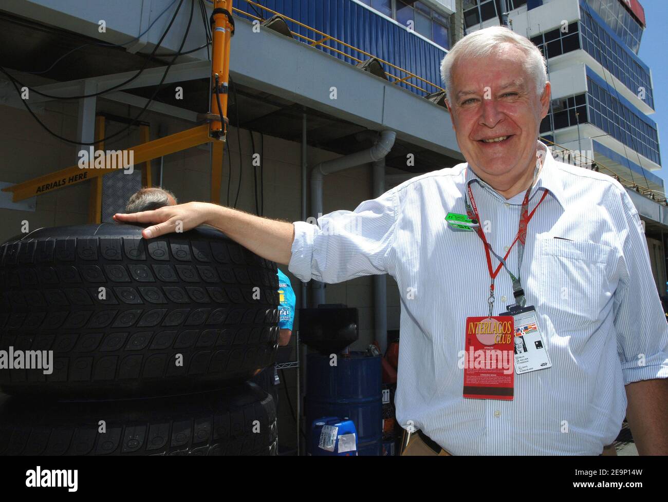 New french CEO of Michelin Michel Rollier poses in the stands at the ...