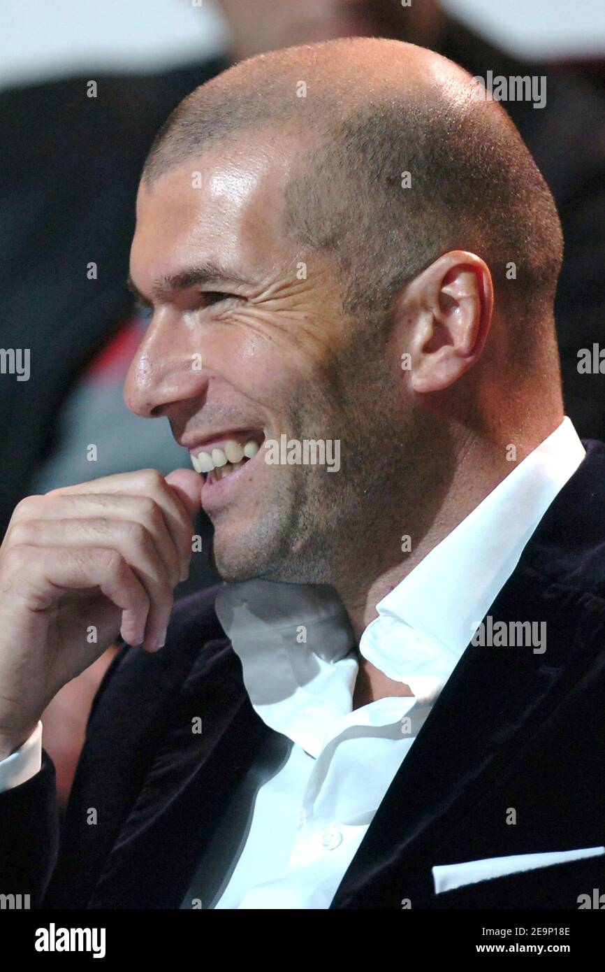 France's Zinedine Zidane on Canal Plus stage before the French first ...