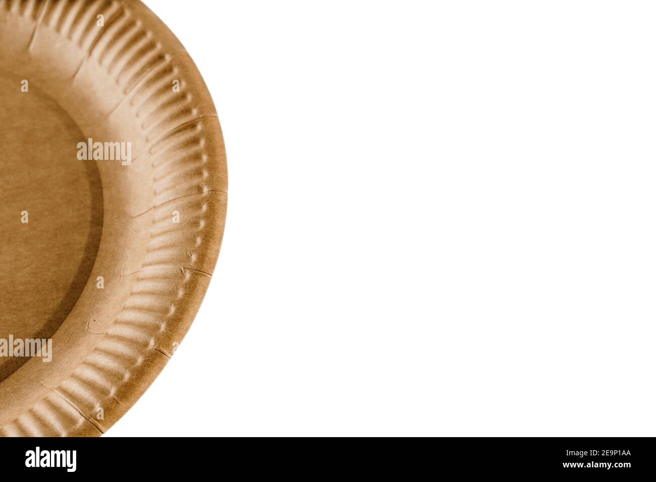 Eco natural plate with empty space. Disposable ecological utensils on ...