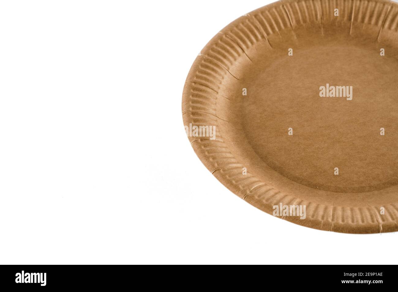 Eco-friendly natural plate with empty space. Disposable ecological ...