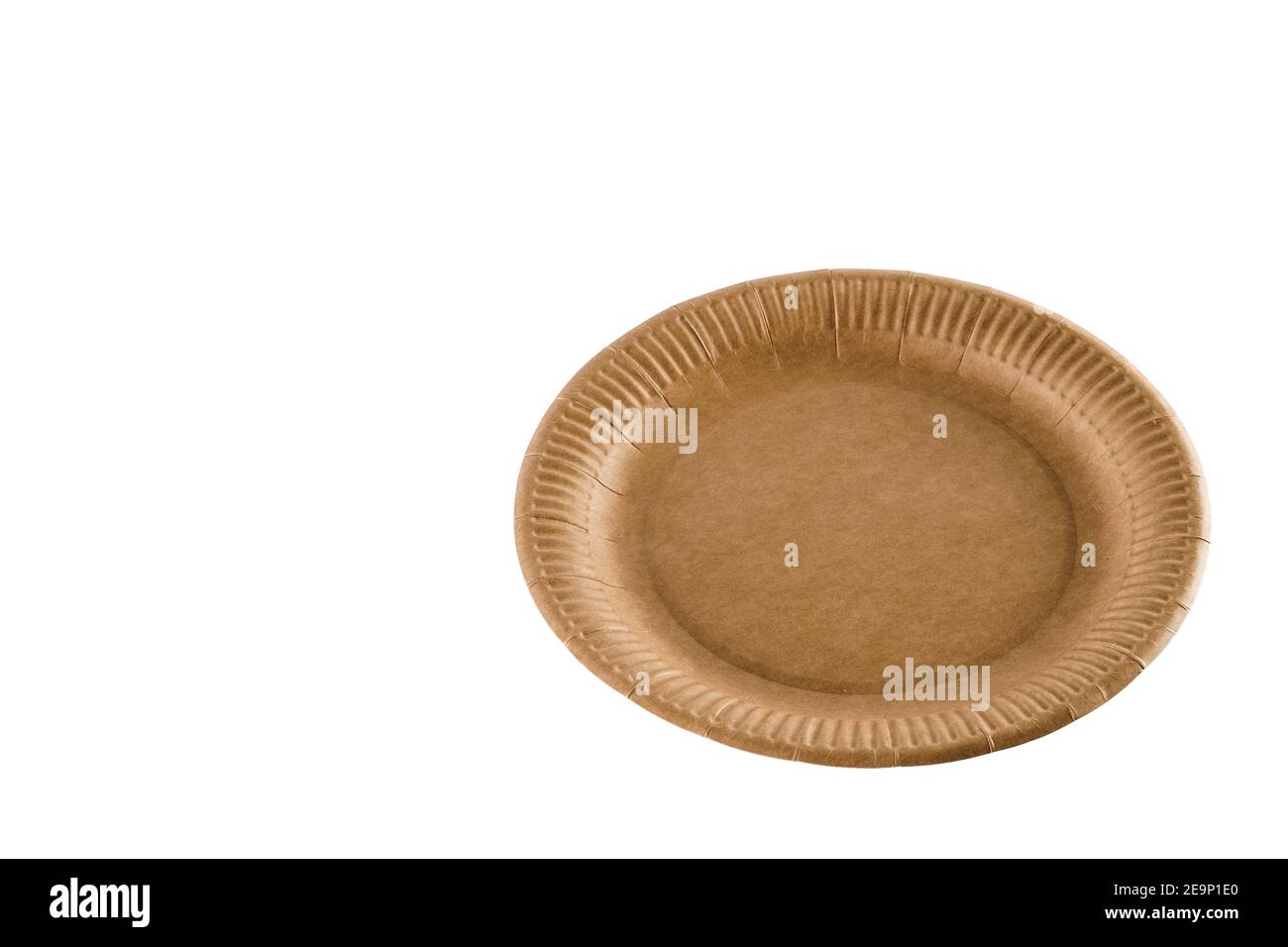 Eco natural plate with empty space. Disposable ecological utensils on ...