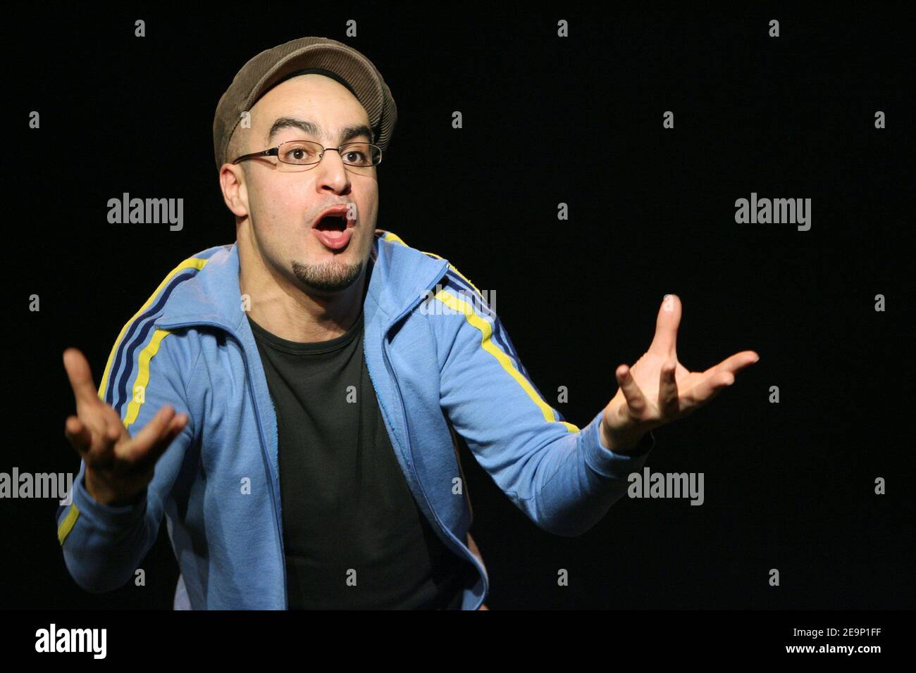 French humorist Marzouk performs his one man show 'Demesure' held at ...