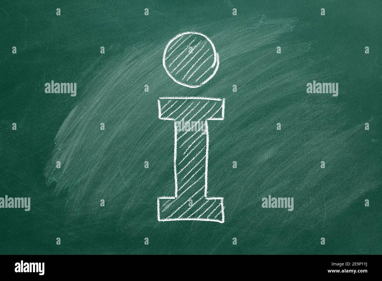 Info icon on greenboard Stock Photo - Alamy