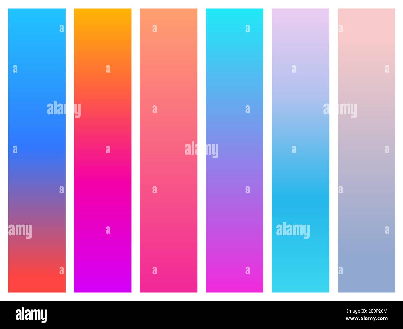 Color gradient set, modern unusual colors, vector palette template ...