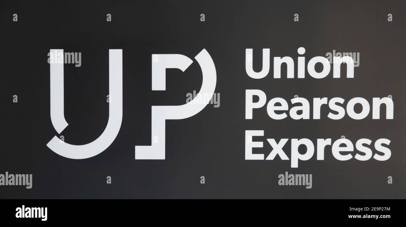 Toronto, Ontario, Canada-4 May, 2020: UP Express train shuttle terminal ...