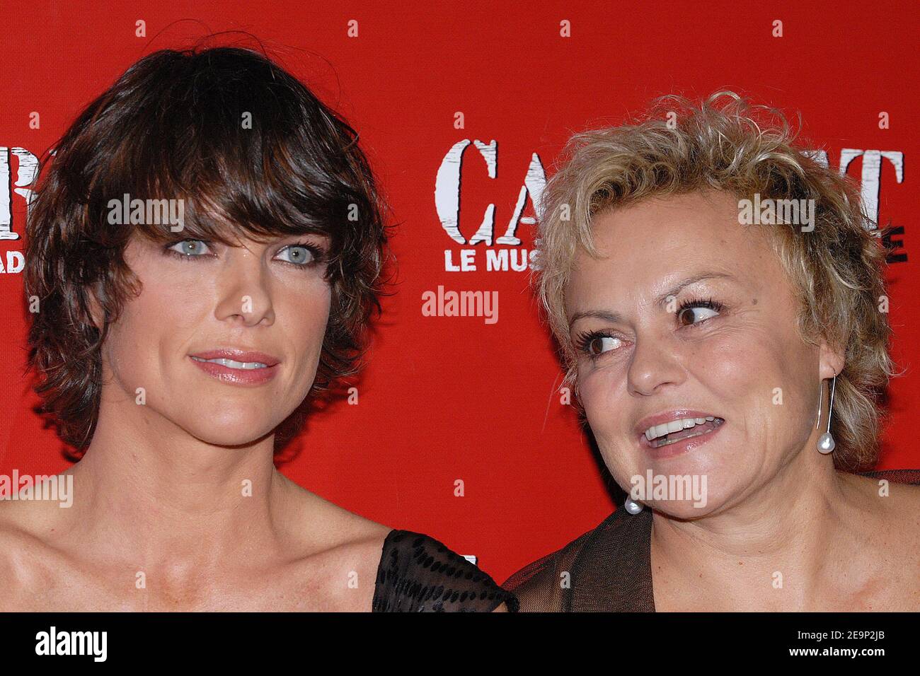 French comedian Muriel Robin and her girlfriend Anne pose together ...