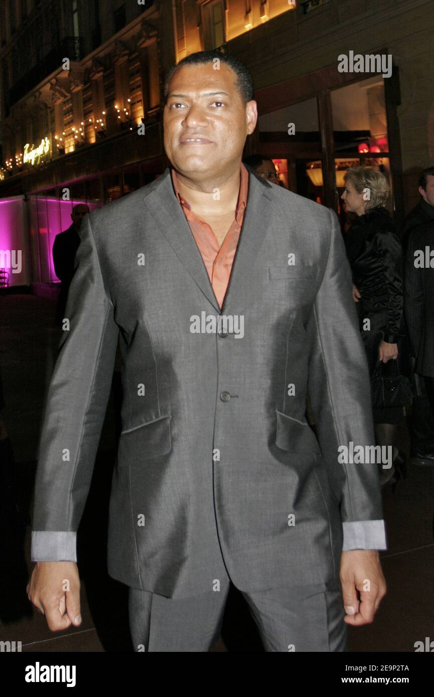 American actor Lawrence Fishburne attends the inauguration of the hotel ...