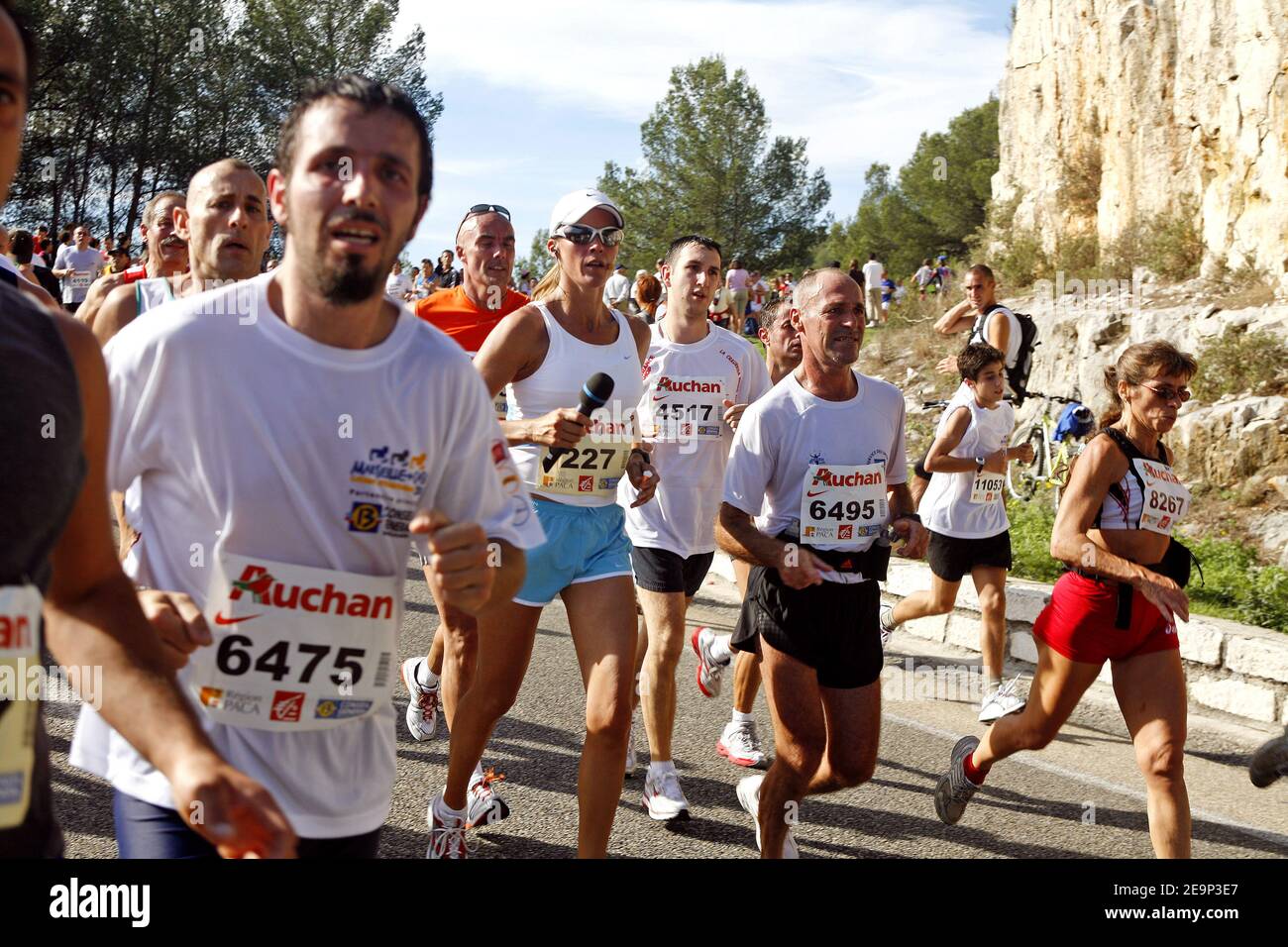 French TV presenter Nathalie Simon (227) during the 28th classic's race ...