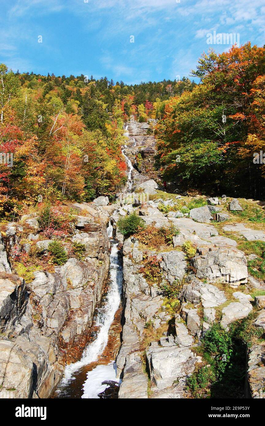 Silver Cascades in Crawford Notch State Park in White Mountains, New ...
