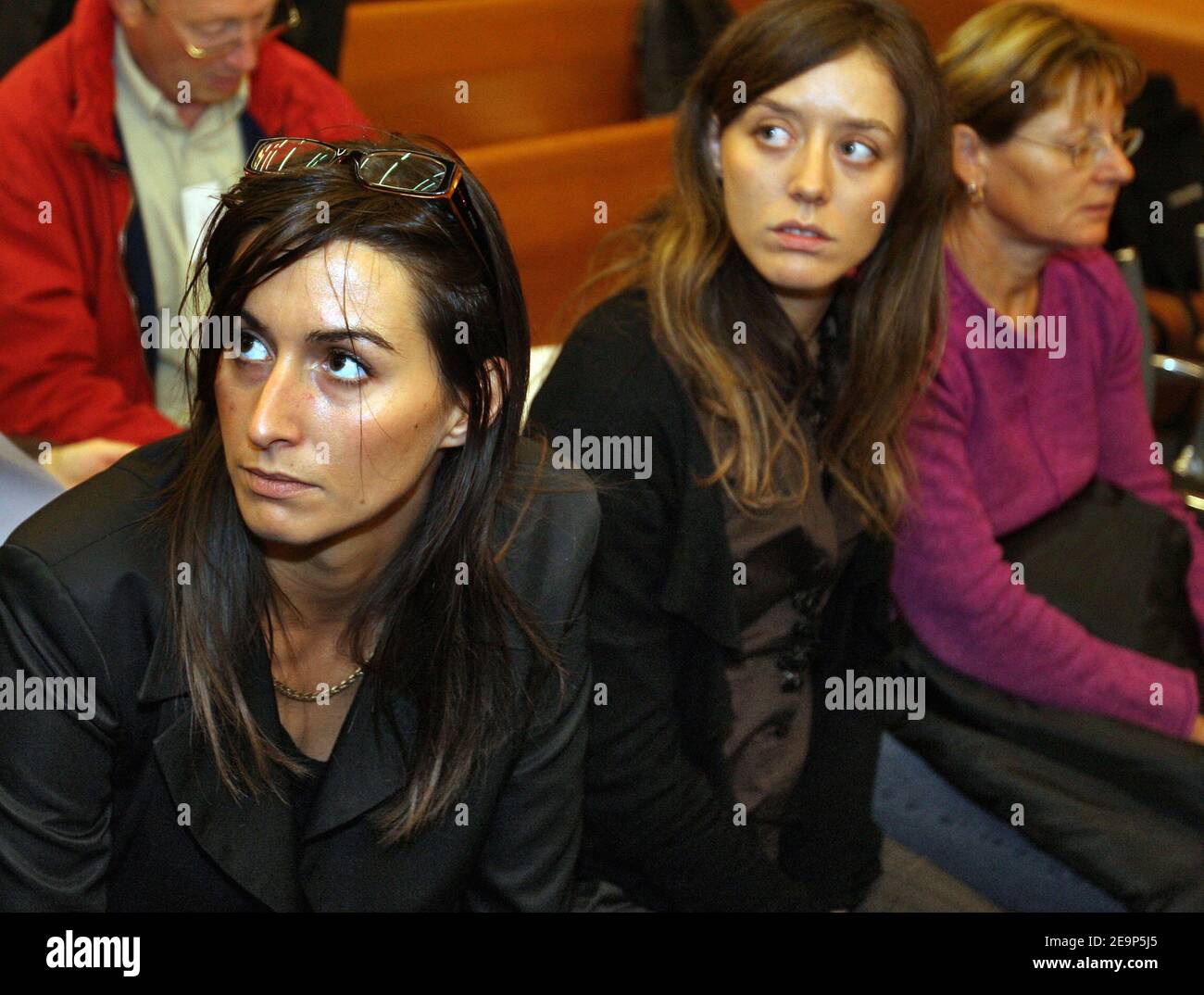 Angelique, left, and Celine Cecillon, attend the start of their father ...